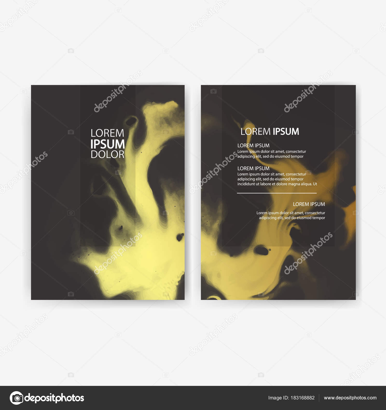 Set of dark banners in a4 size with ink background design. Vector ...