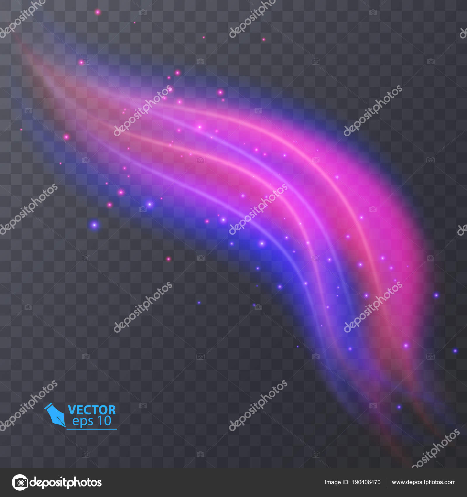 Colorful Light, neon effect. abstract particles. Vector Magic sparkle ...