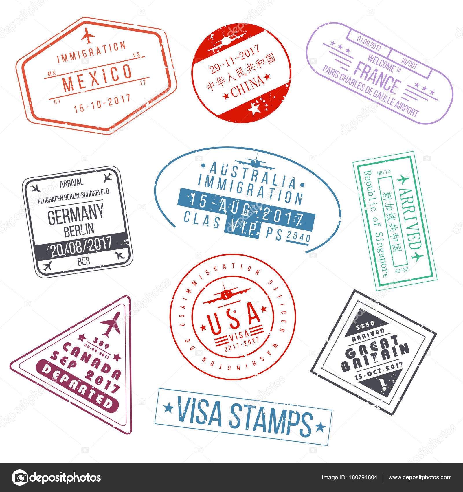 Passport Stamp Vector Free Download