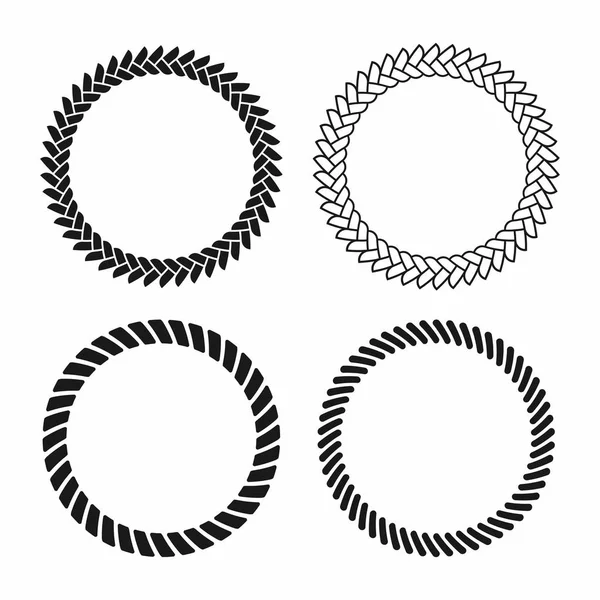 Rope frame. Set of round vector frames from nautical rope. Round marine ...