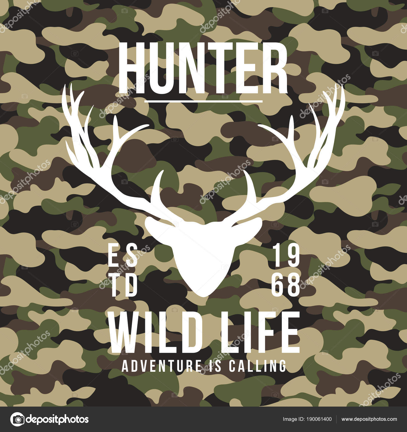 Hunting shirt designs | Hunting style t-shirt design with deer antlers ...