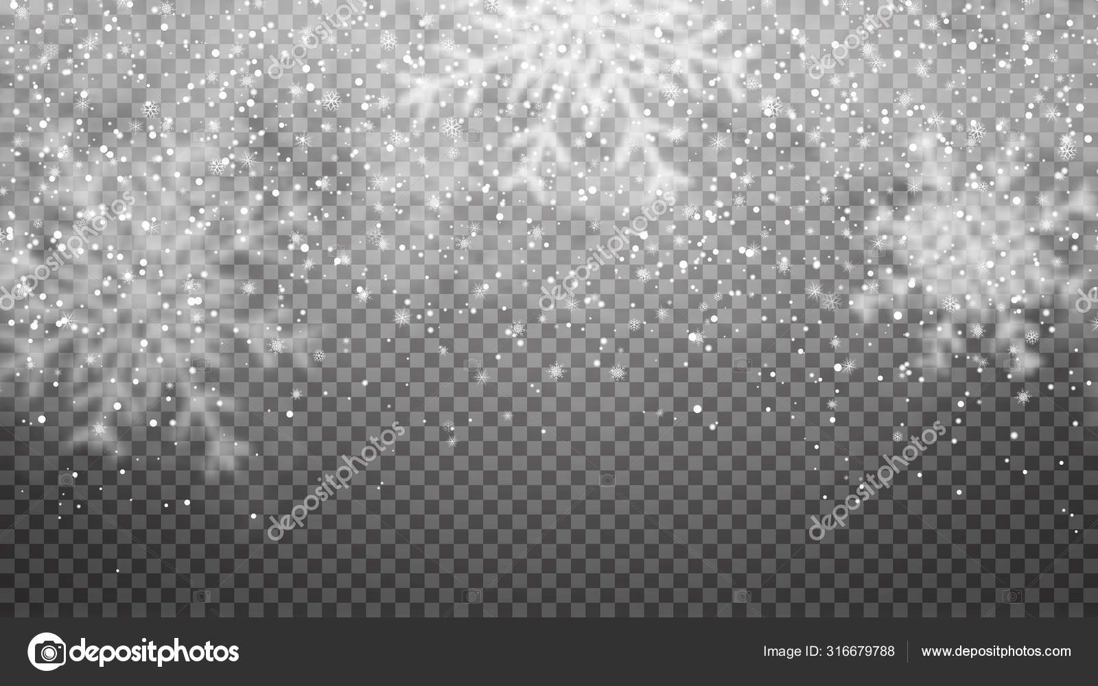 Falling snow on transparent background. Snowfall texture, snowflakes ...