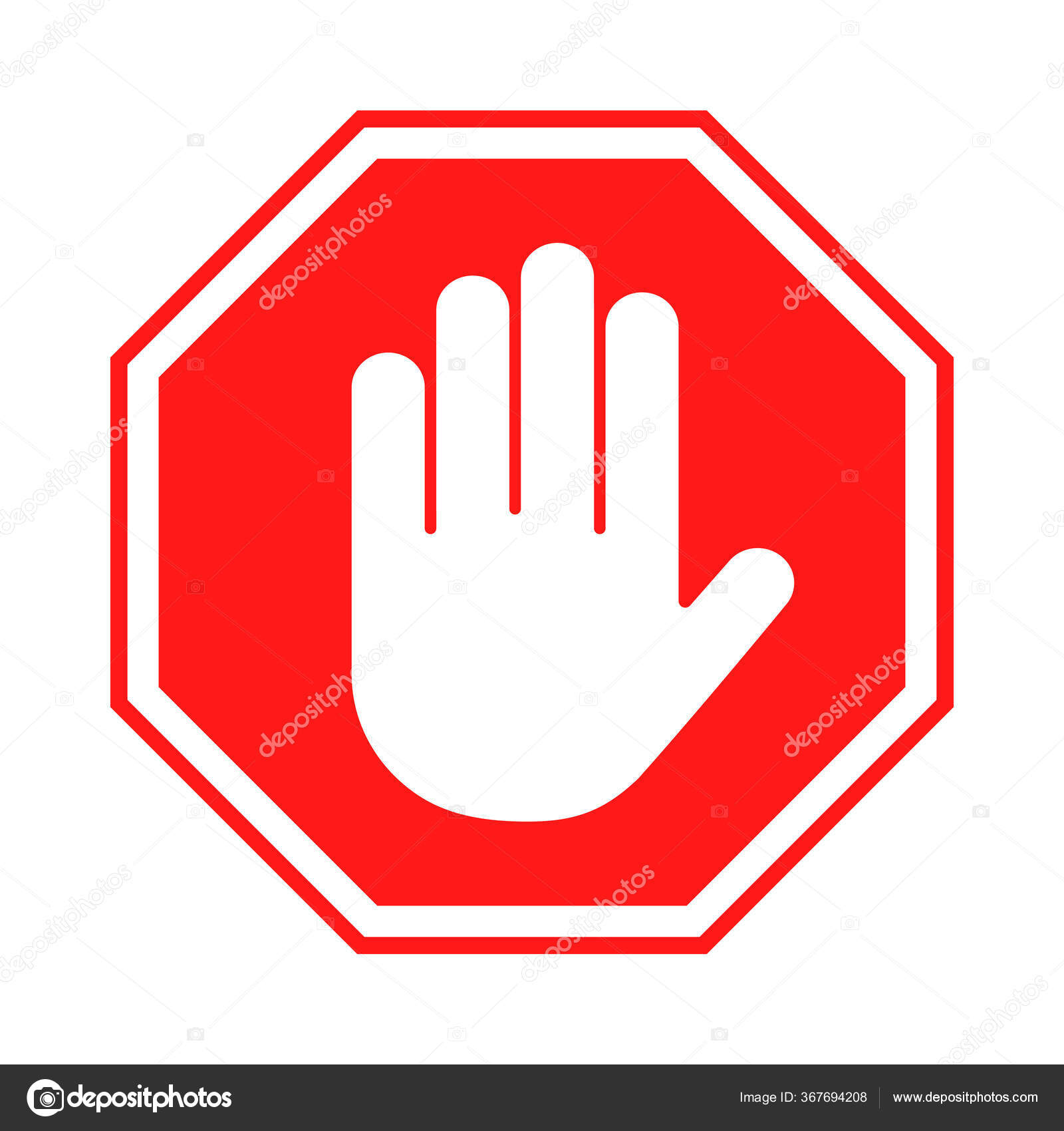 Panneau Stop Panneau Rouge Interdisant Avec Main Humaine Forme D'octogone Vecteur par ©Yevgenij ...