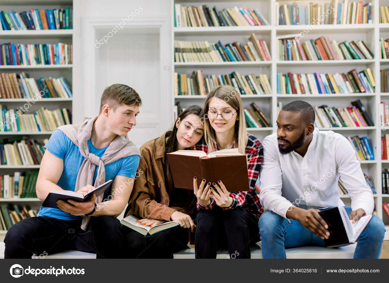 College Students Reading Books