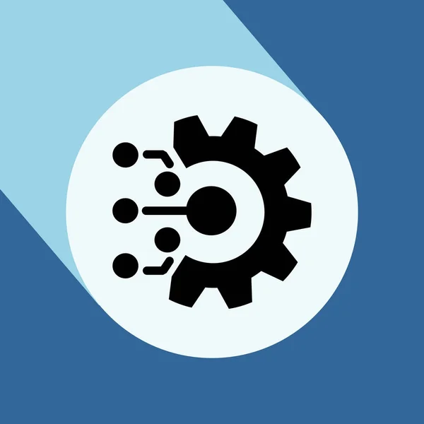 Technology Icon Gear Electronic Digital Factory Symbol Flat Pictogram ...