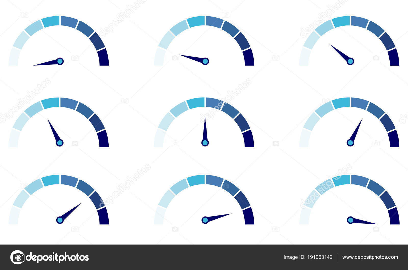 Speedometer Rating Meter Signs Infographic Gauge Element Vector Graphic ...