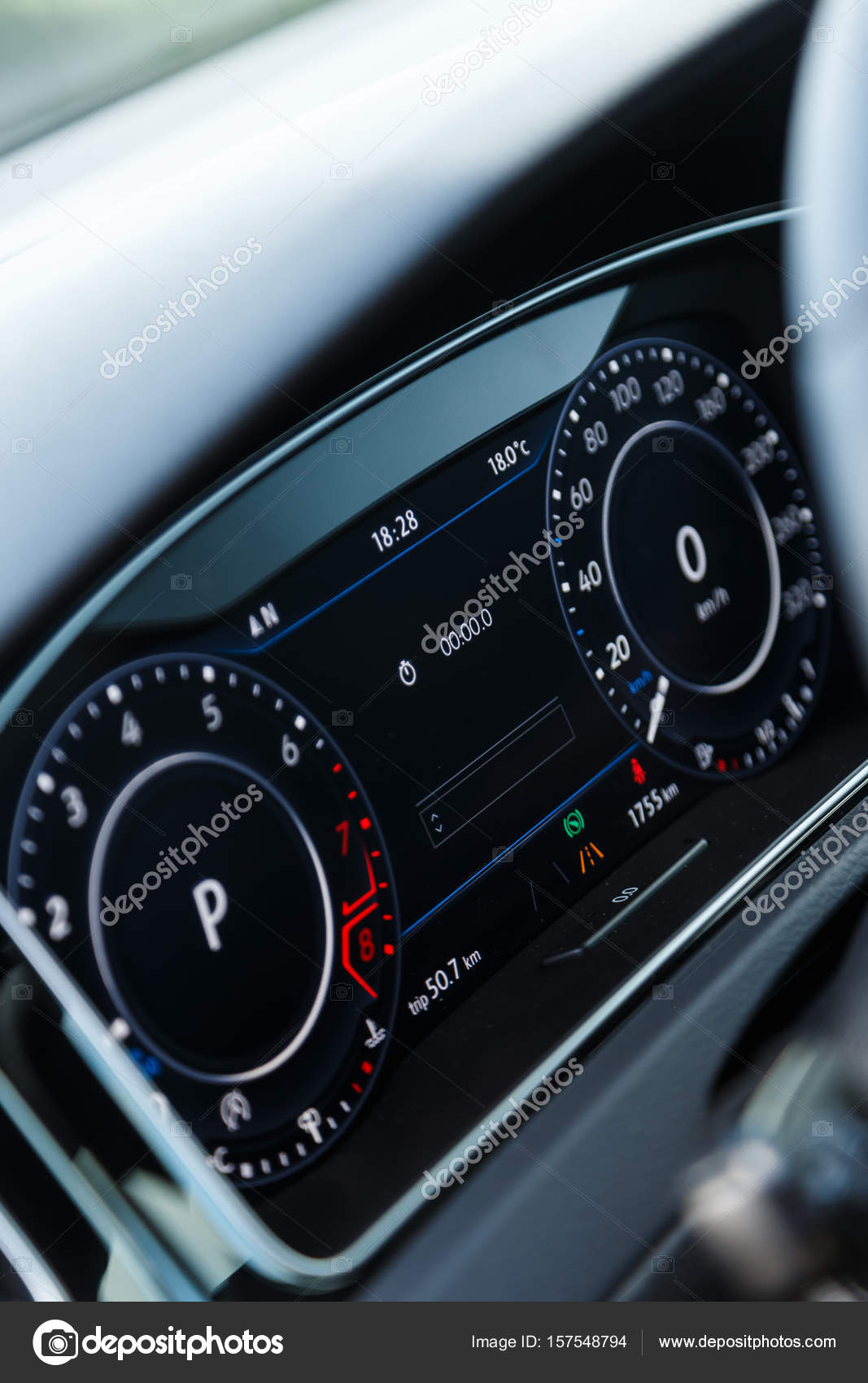 Digital display in car intelligent speed control technology indi ...