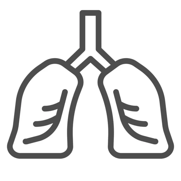 Lungs line icon. Human internal organ outline style pictogram on white ...