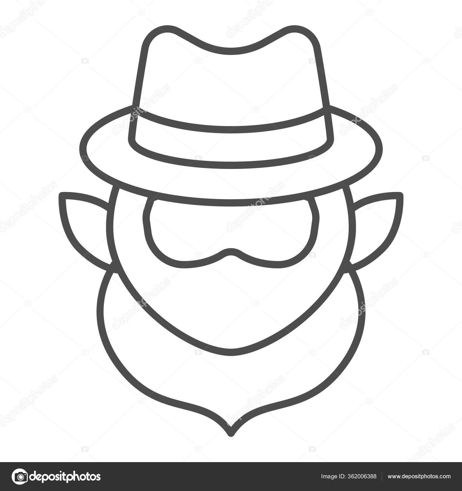 Young Patrick with a beard thin line icon. Leprechaun avatar outline ...