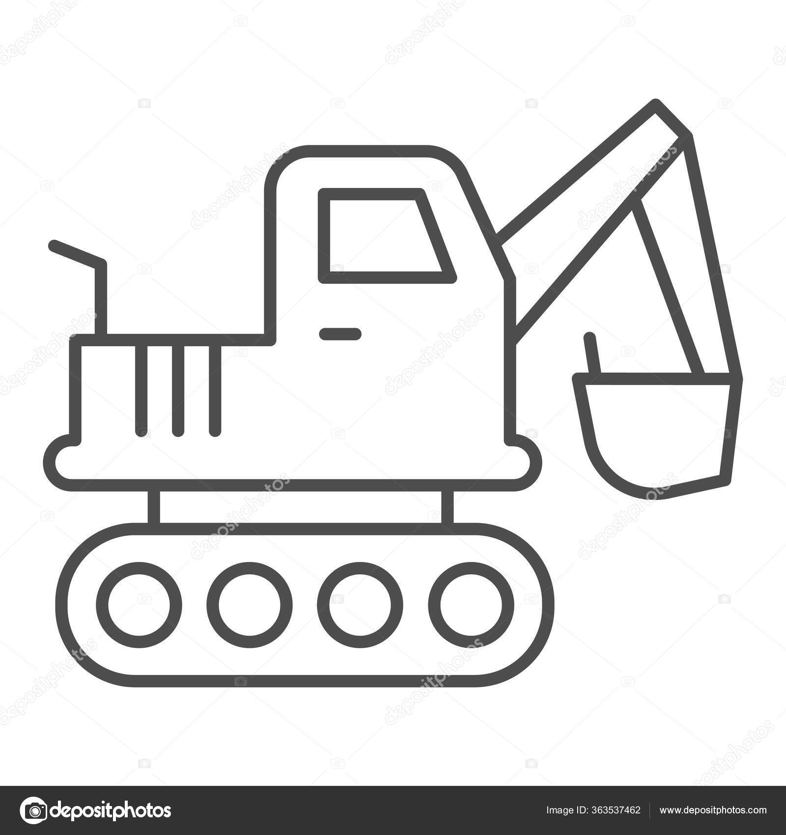 Schwarz Weiß Bagger Clipart
