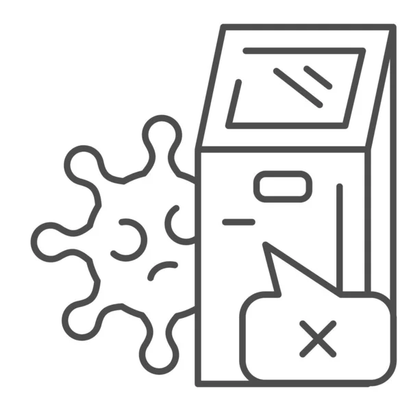 Payment hygiene and coronavirus solid icon. Information terminal with ...