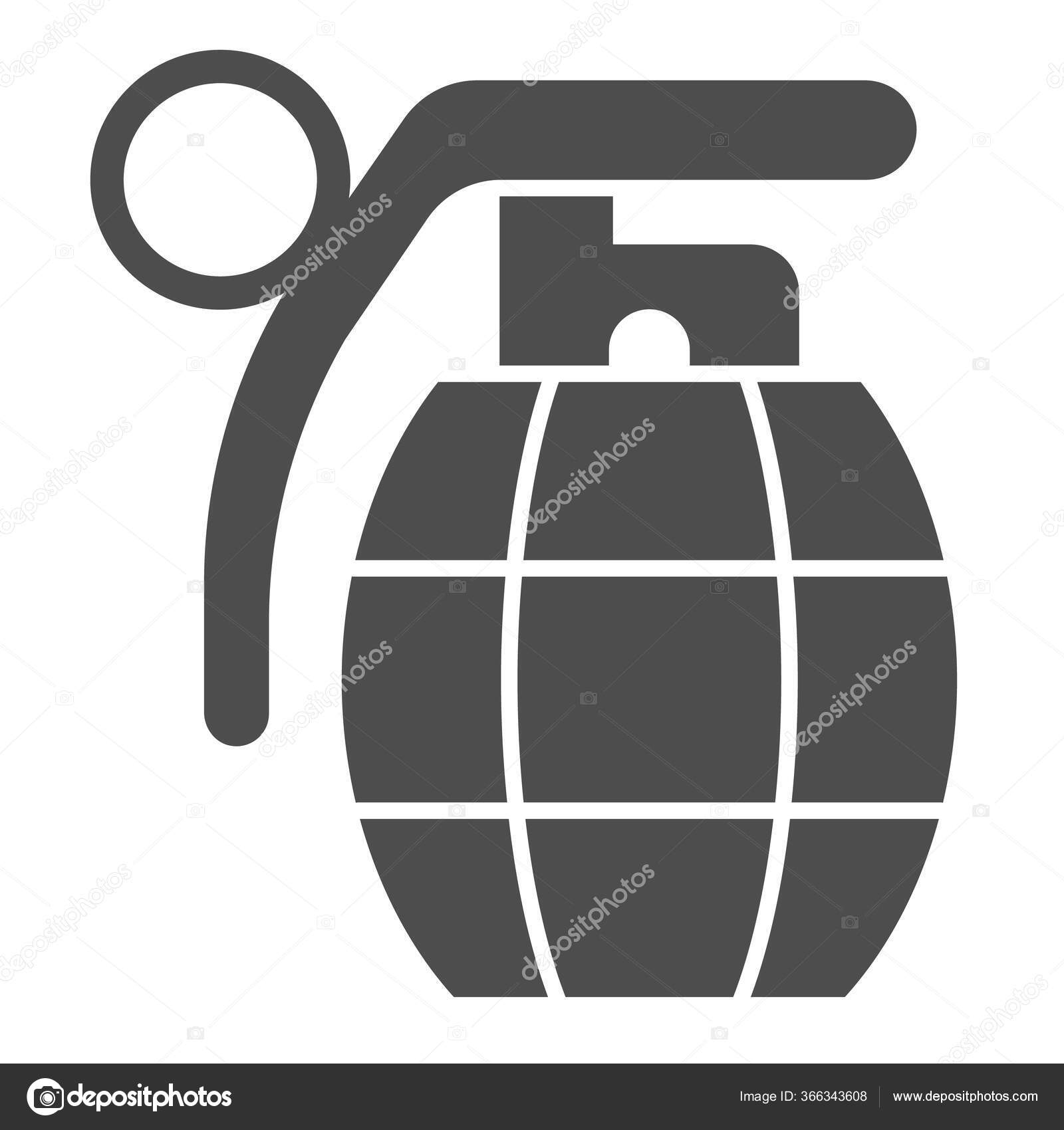 Battle grenade solid icon. Handle war weapon symbol, glyph style ...