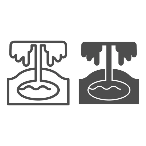 Colonized planet line and glyph icon. Colony vector illustration ...