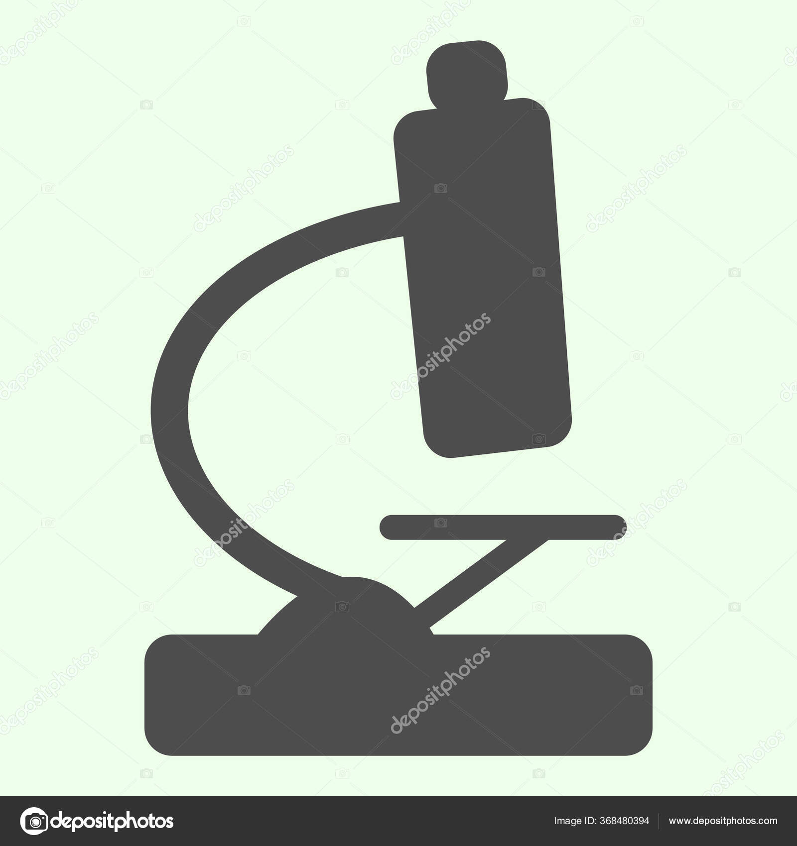 Microscope solid icon. Biology science laboratory tool glyph style ...