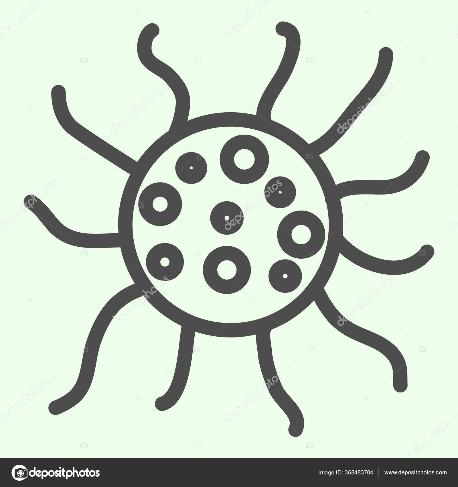 Virus line icon. Biology microbe bacterium and germ outline style ...