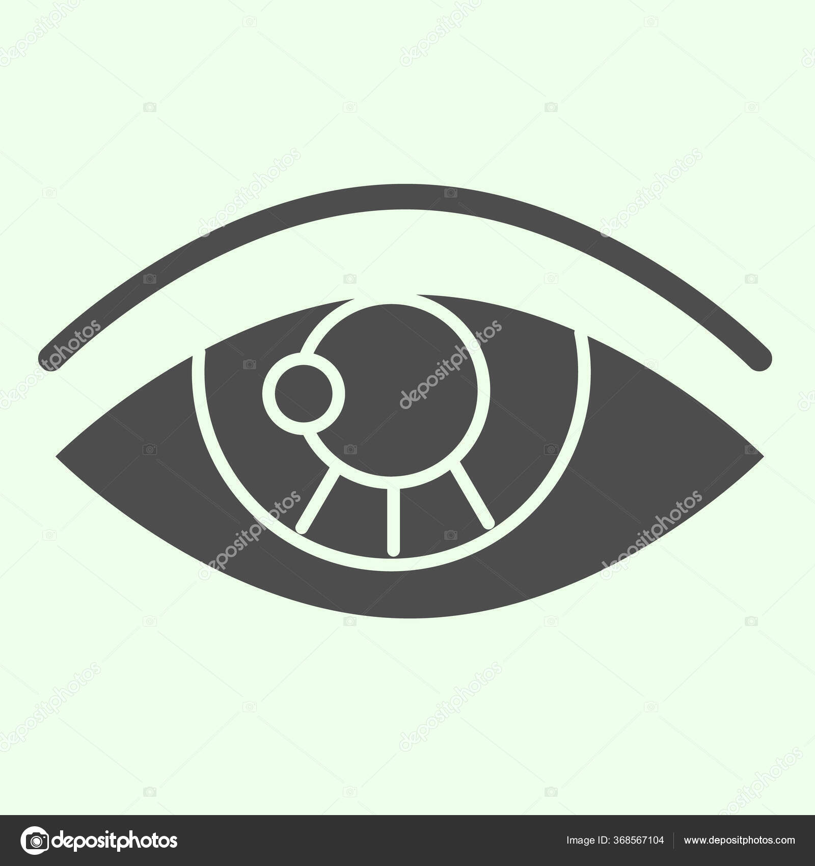 Human Eye solid icon. Detailed human eyeball organ glyph style ...