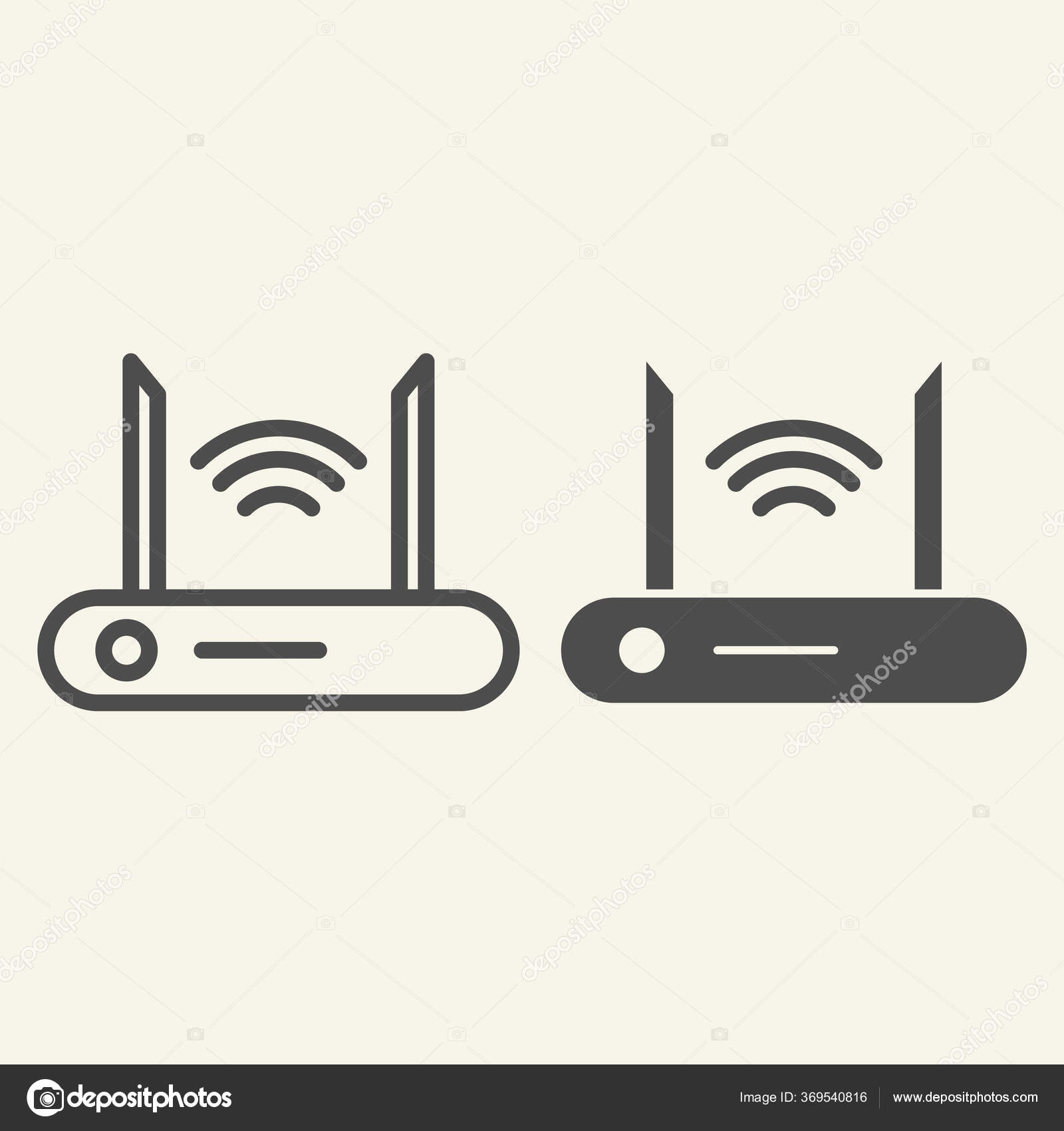 Router line and glyph icon. Wi-fi vector illustration isolated on white ...