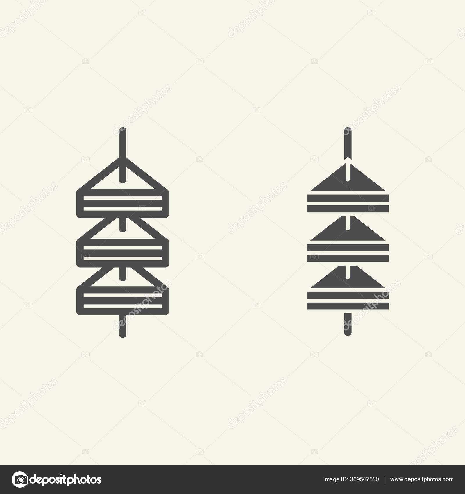 Tapas line and glyph icon. Canape vector illustration isolated on white ...