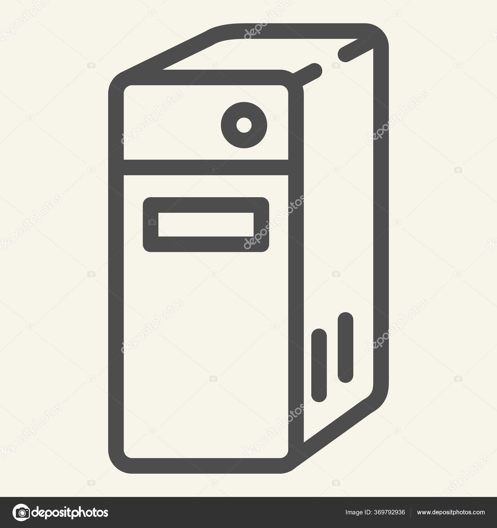 System unit of a computer line icon. Pc block vector illustration ...