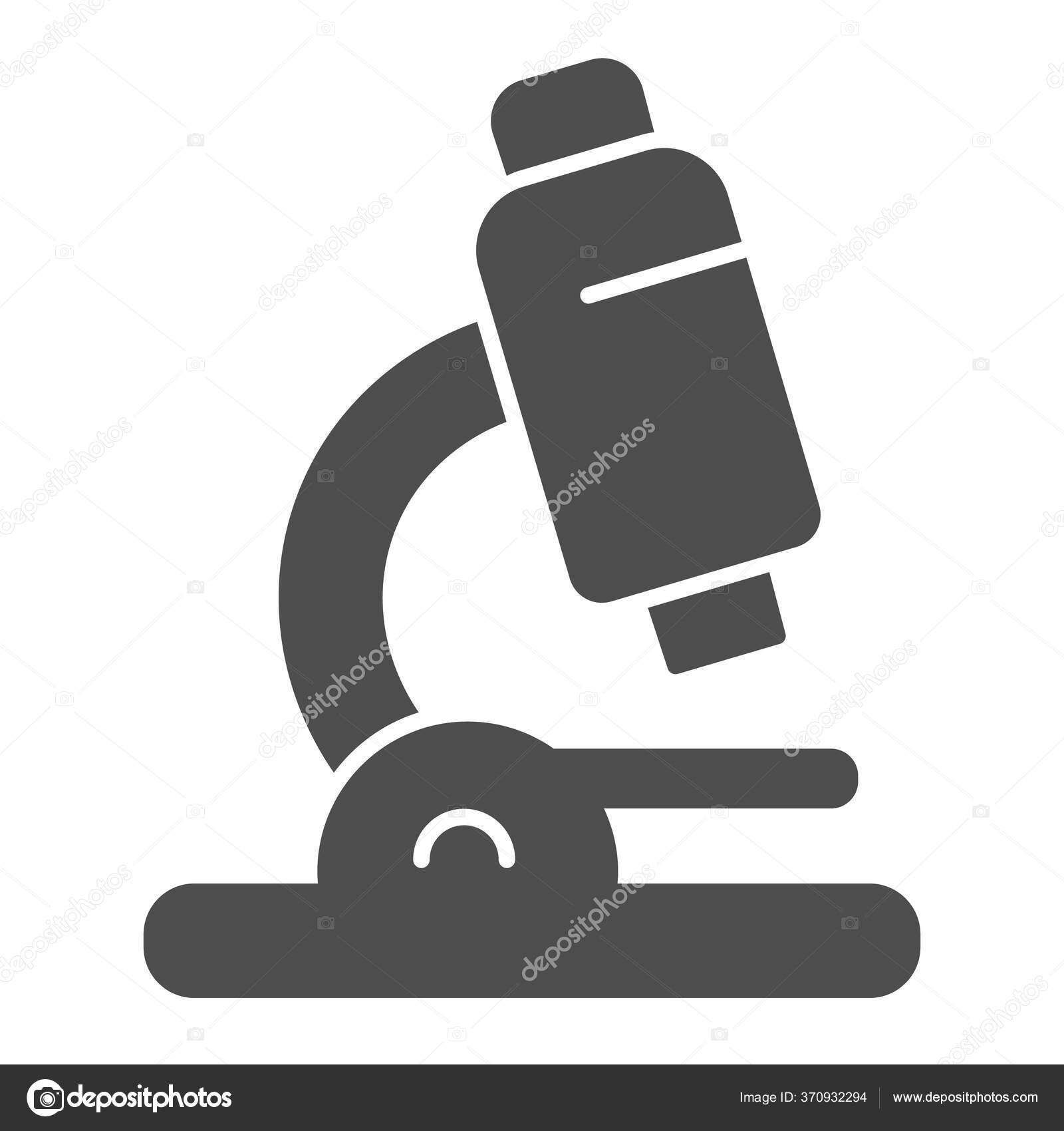 Microscope solid icon. Lab lens vector illustration isolated on white ...