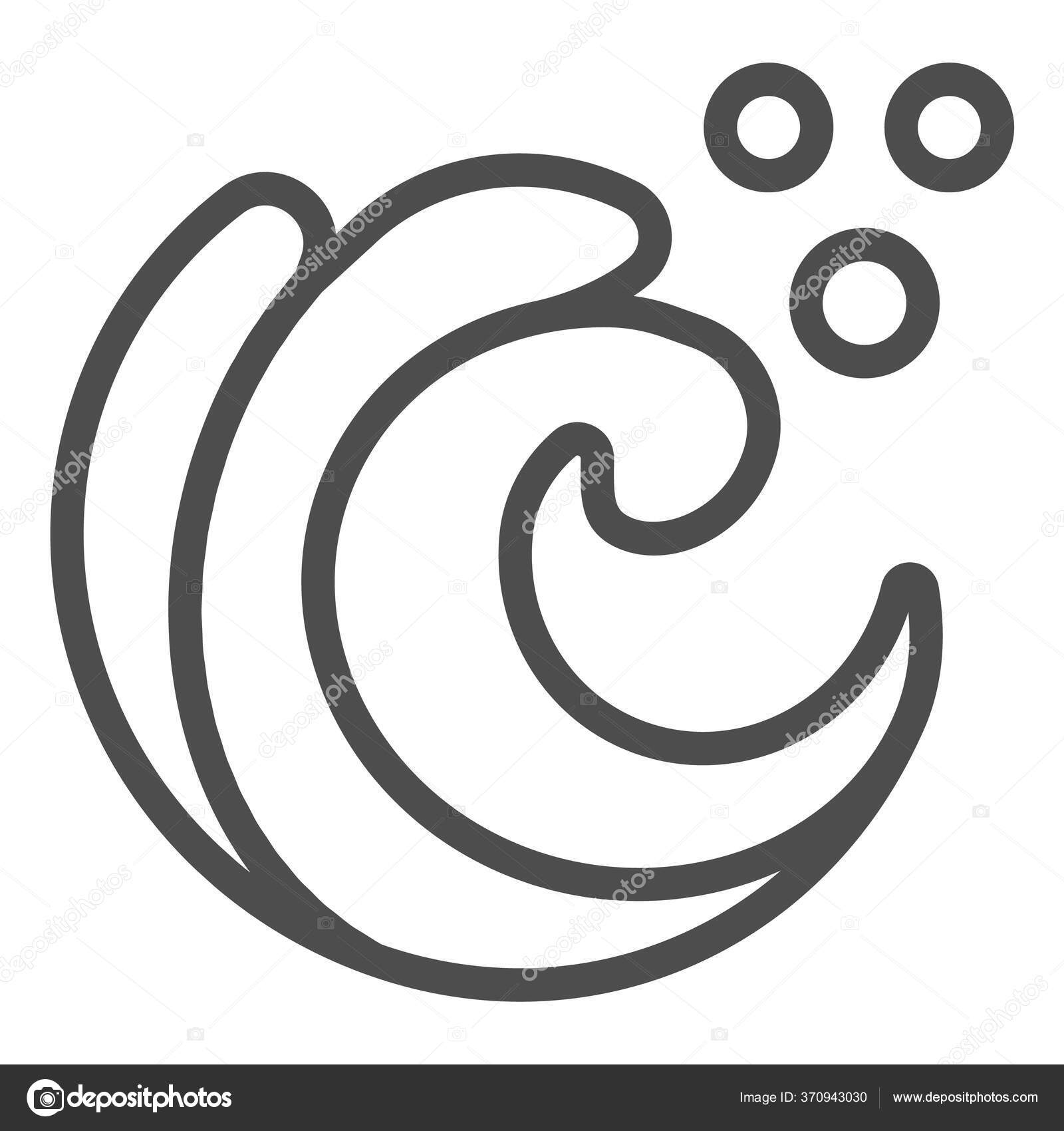 Water wave line icon. Sea wave vector illustration isolated on white ...