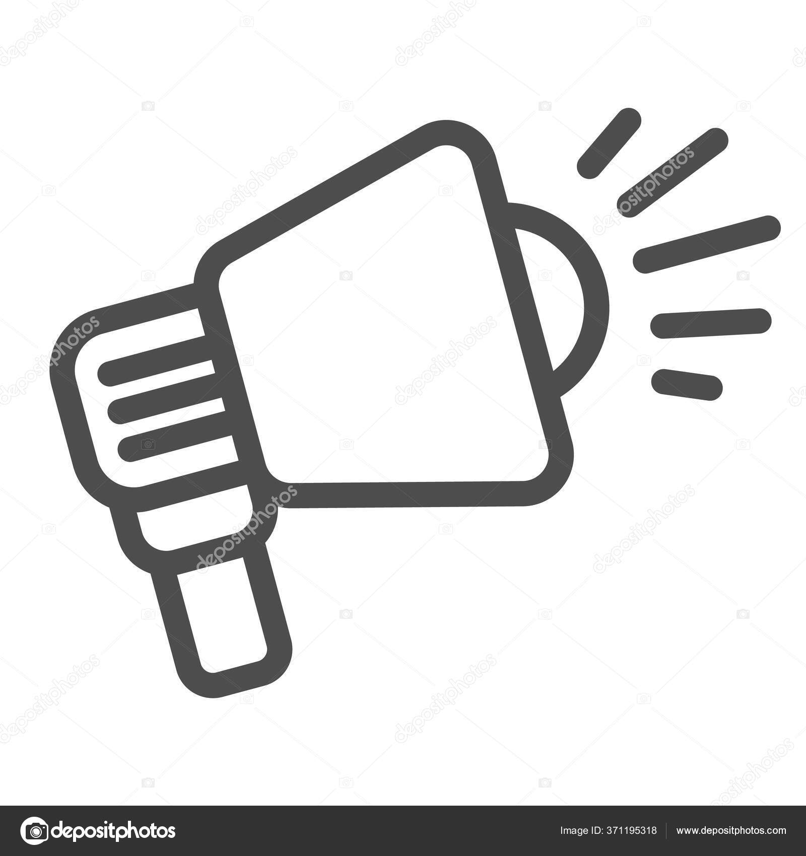 Megaphone line icon. Bullhorn vector illustration isolated on white ...