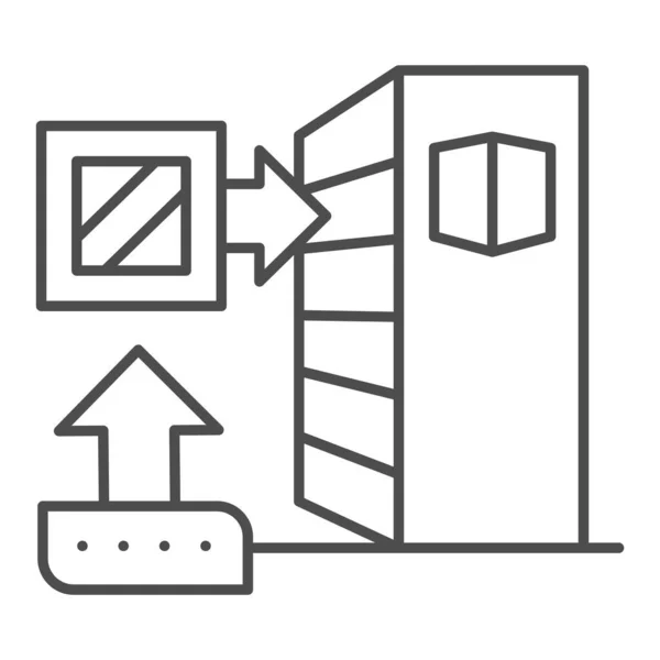 Microchip and arrows line and solid icon. Processor bus data peak ...