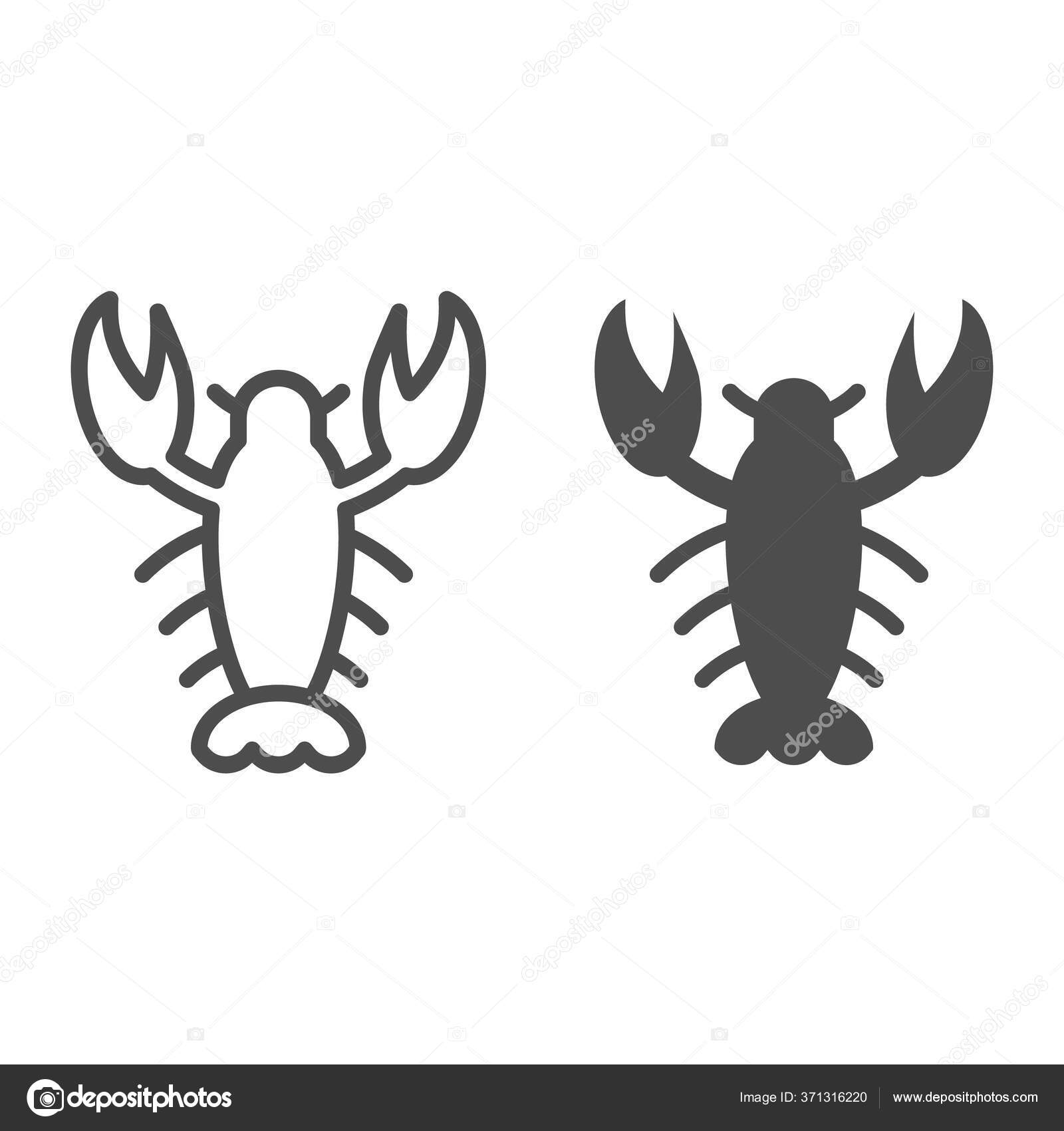 Crayfish line and glyph icon. Crawfish vector illustration isolated on ...