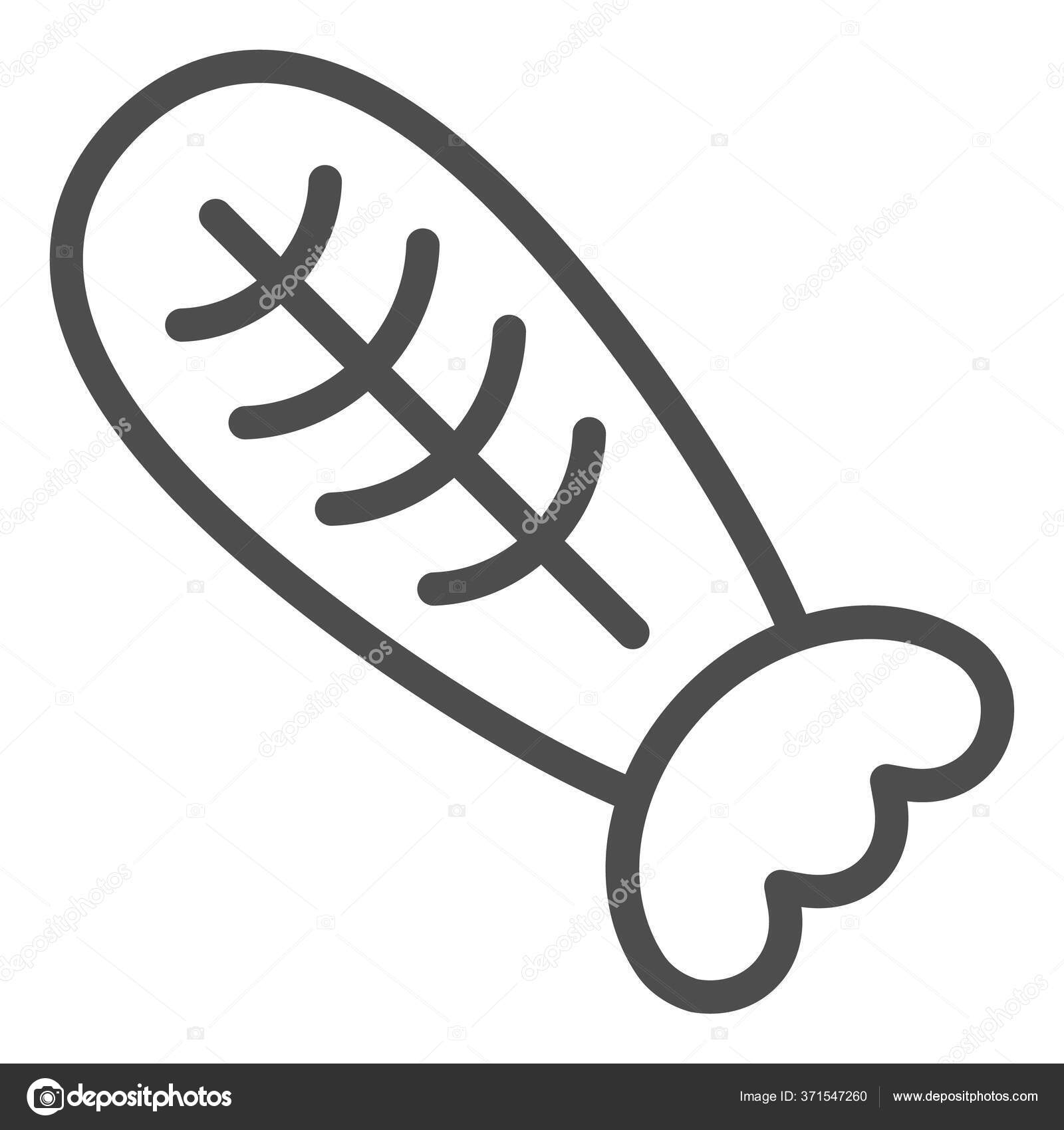 Cutting fish line icon. Fish fillet vector illustration isolated on ...