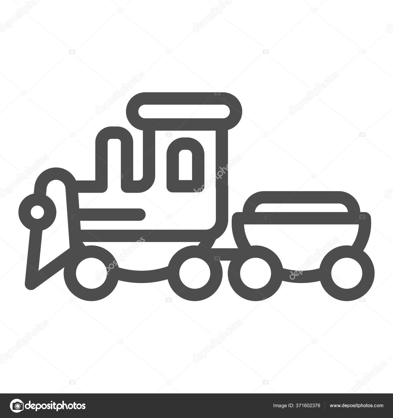 Train toy line icon. Child toy vector illustration isolated on white ...
