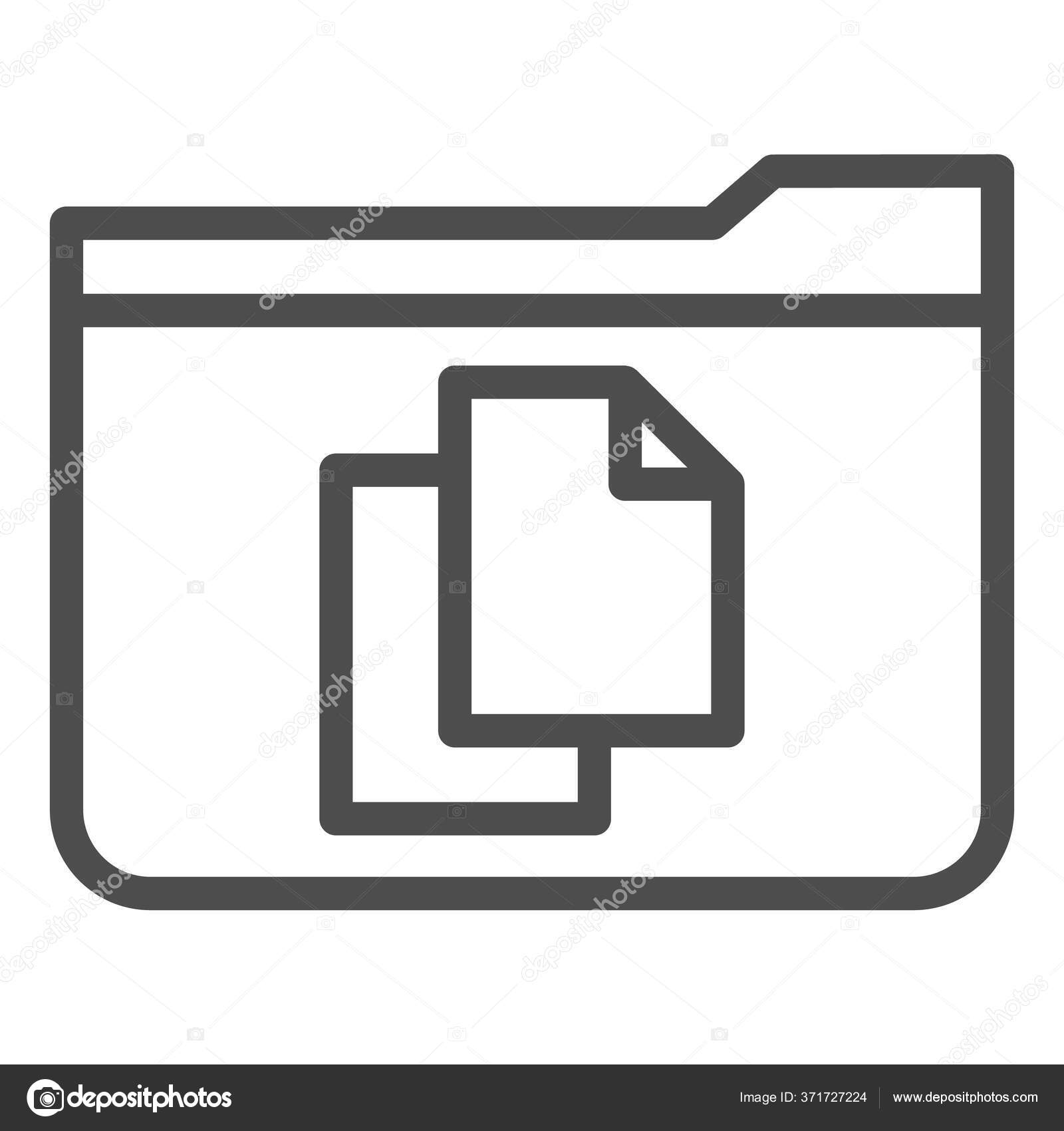File folder line icon. Folder with documents vector illustration ...