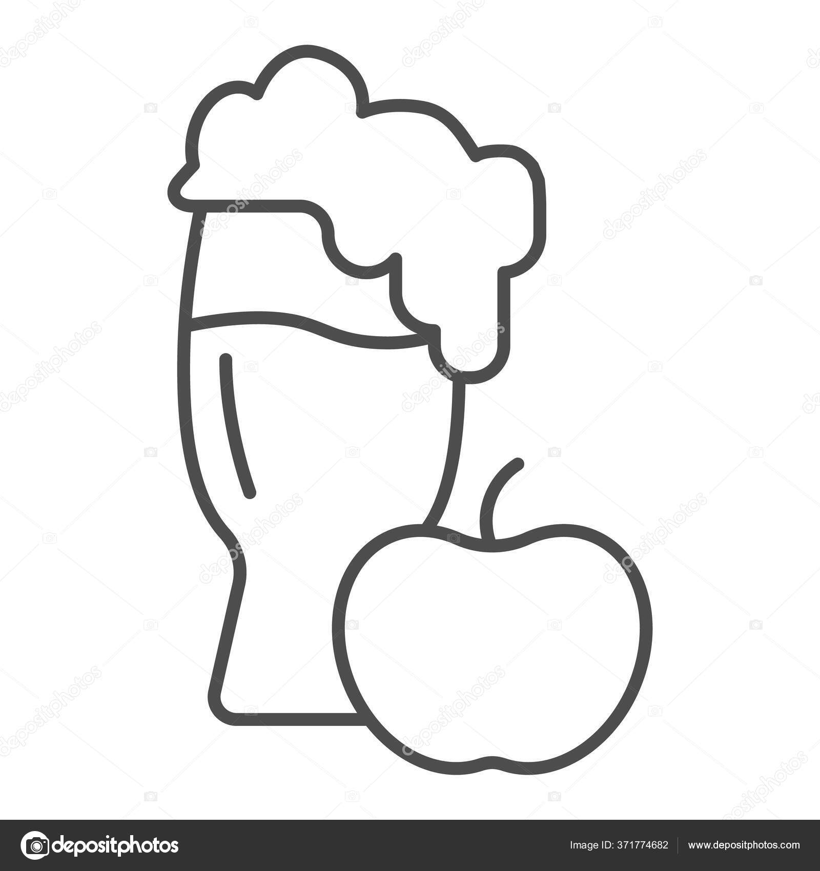 Apple cider thin line icon. Glass of cider vector illustration isolated ...