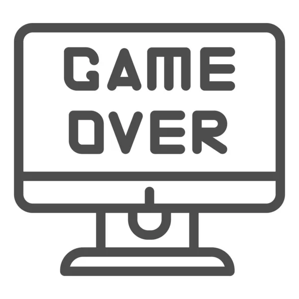 Game over text on screen line and glyph icon. End of a game vector ...