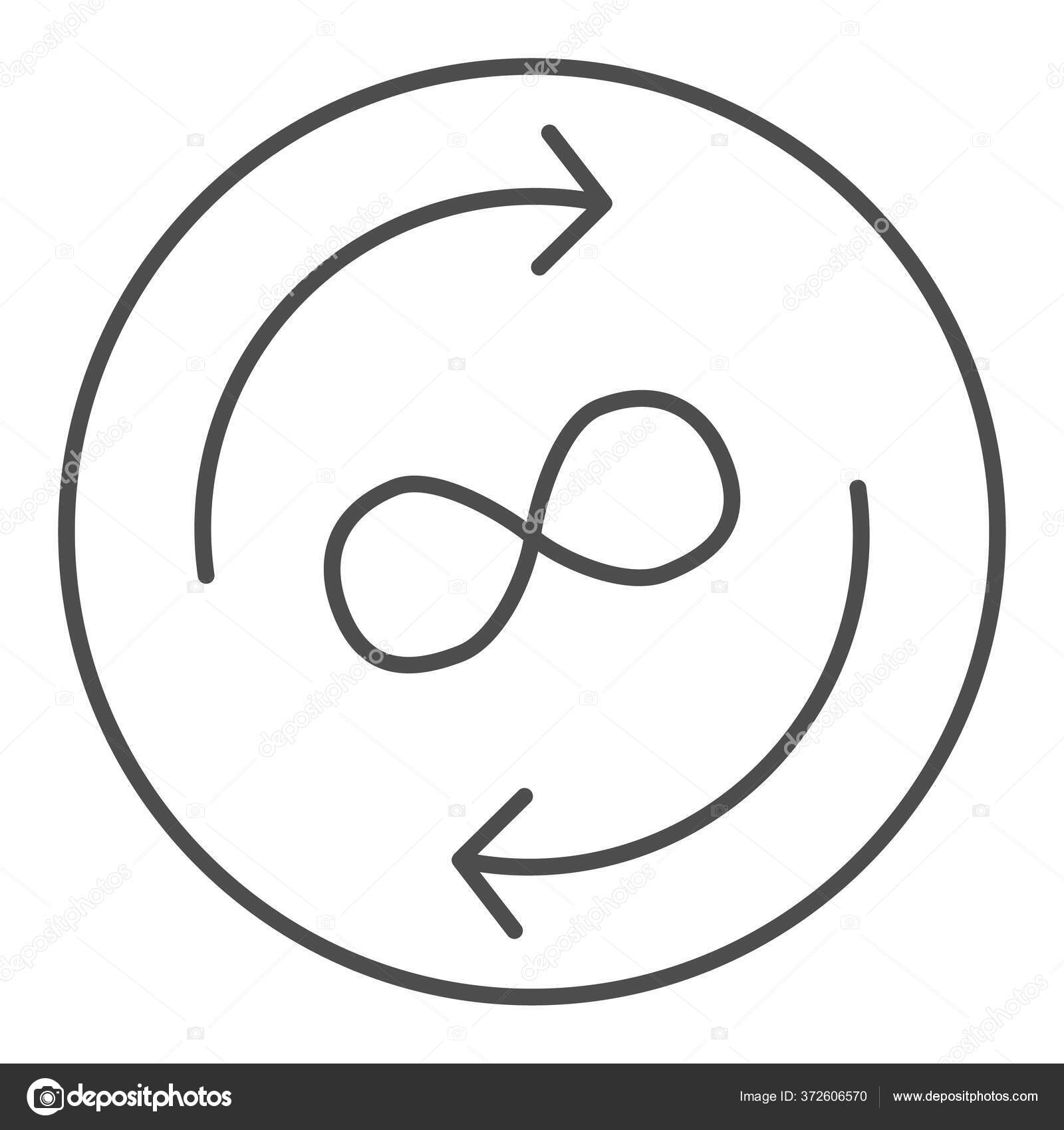 Infinity exchange thin line icon. Arrows and infinity symbol vector ...