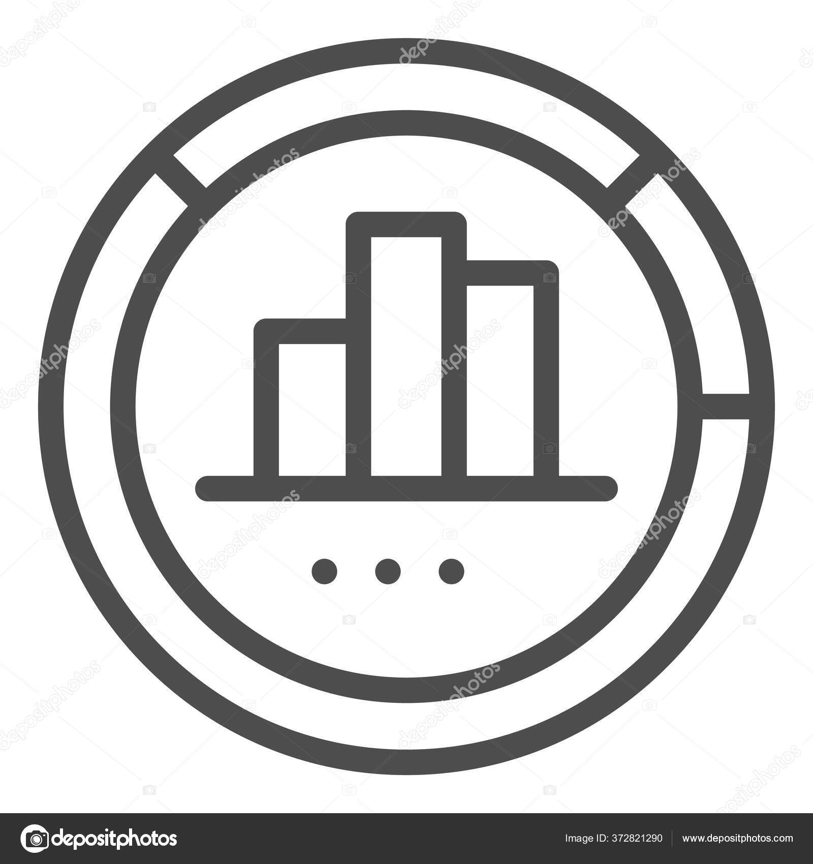 Diagrammes cercle et histogramme ligne icône. Symbole d'infographie d ...