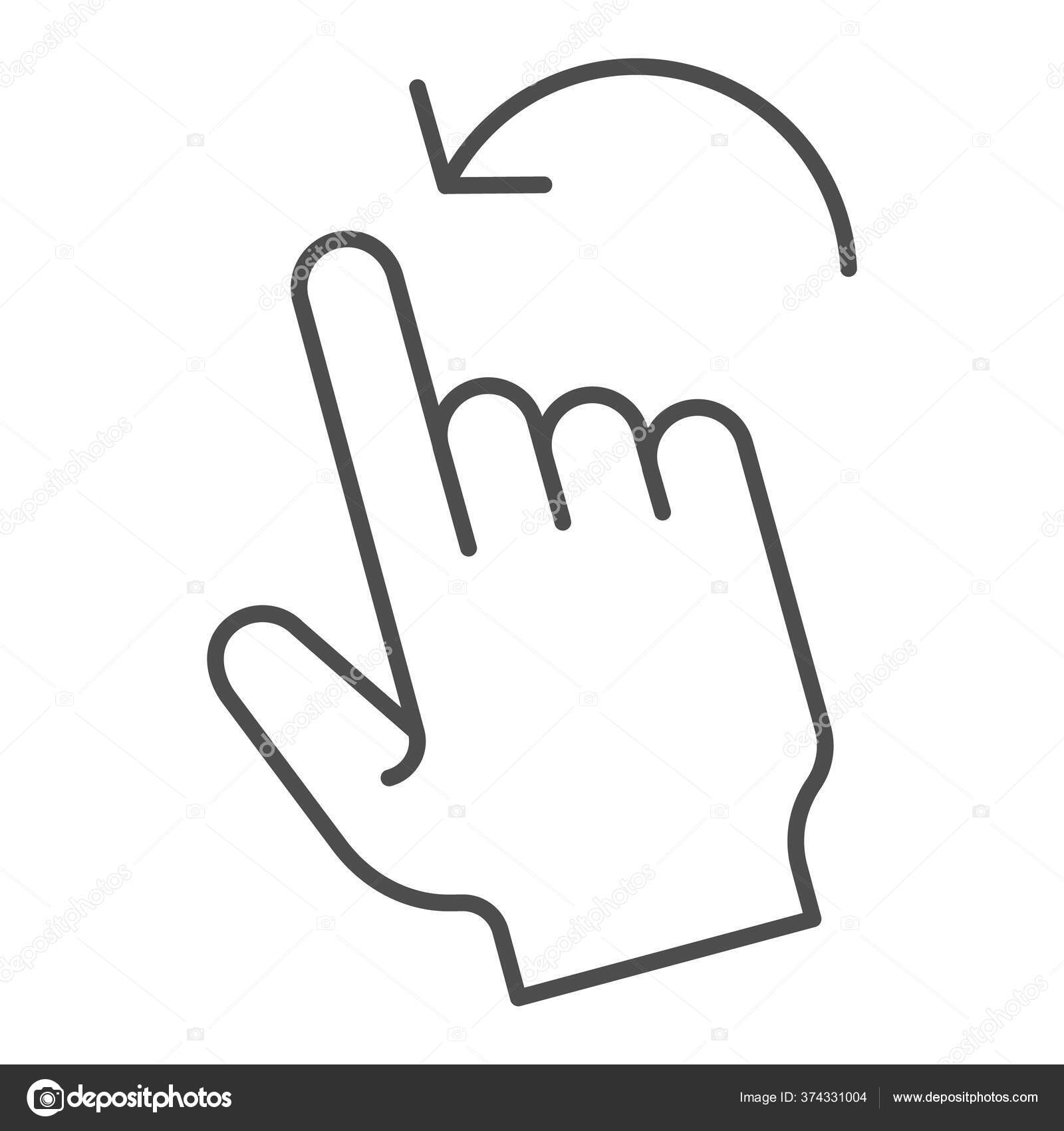 Flick left gesture thin line icon. Swipe to left vector illustration ...