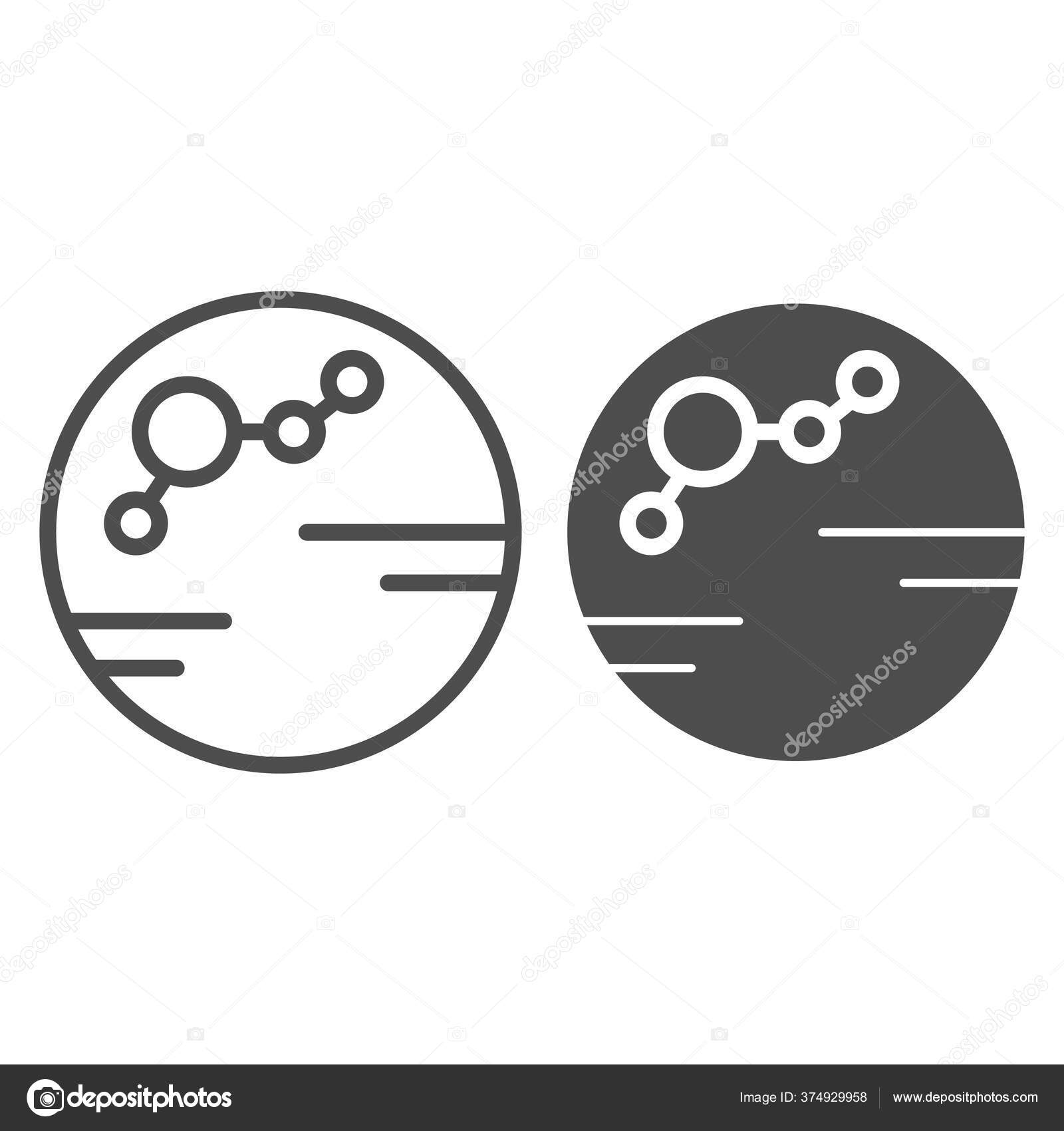 Colonized planet line and glyph icon. Colony vector illustration ...