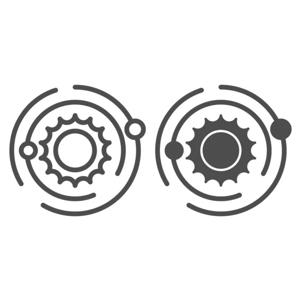 Colonized planet line and glyph icon. Colony vector illustration ...