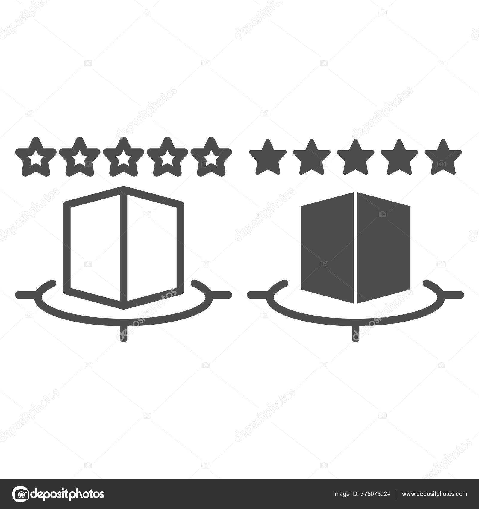 Product Overview line and solid icon. Product large view with five ...