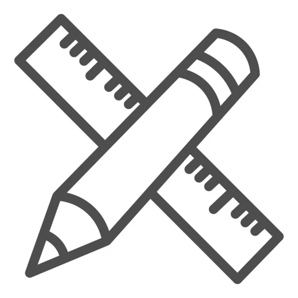 Ruler and pencil thin line icon. Draft tools vector illustration ...