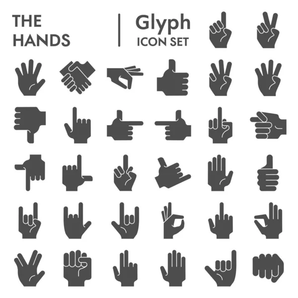 Hands line icon set, gesture symbols collection, vector sketches, logo illustrations, arm signs ...