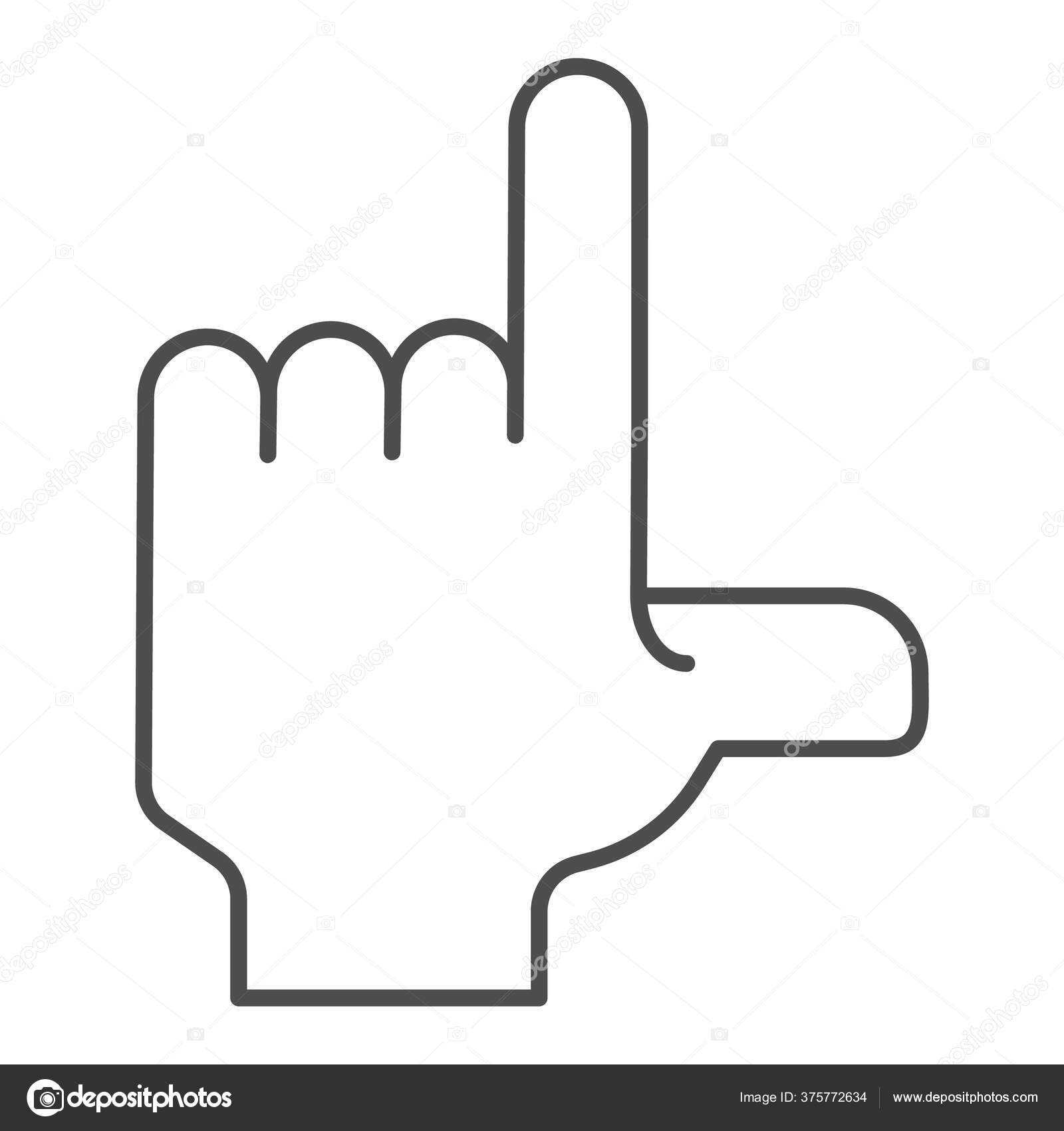 Ukazující ikonu tenké čáry ruky. Ukazováček ukazující nahoru vektorovou ...