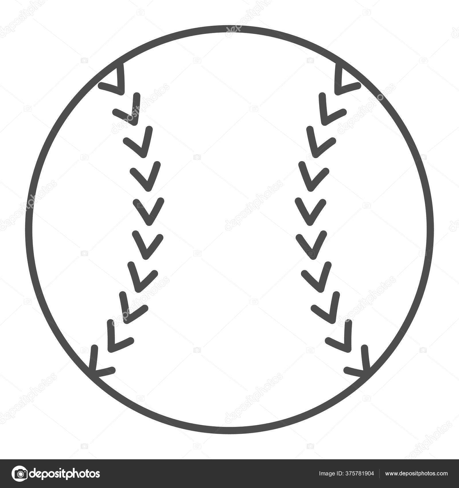 Baseball ball thin line icon. Sport equipment vector illustration ...