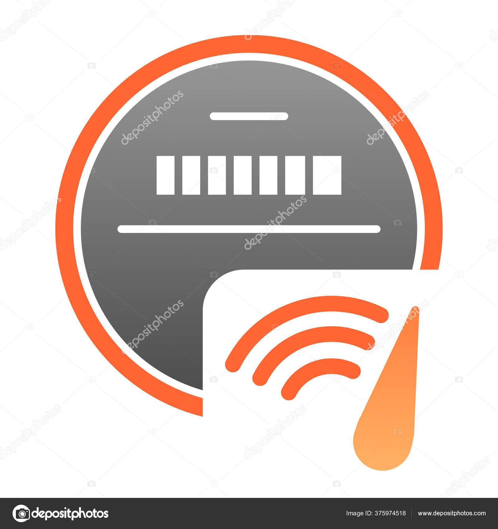 Energy counter flat icon. Electricity measurement box color icons in ...