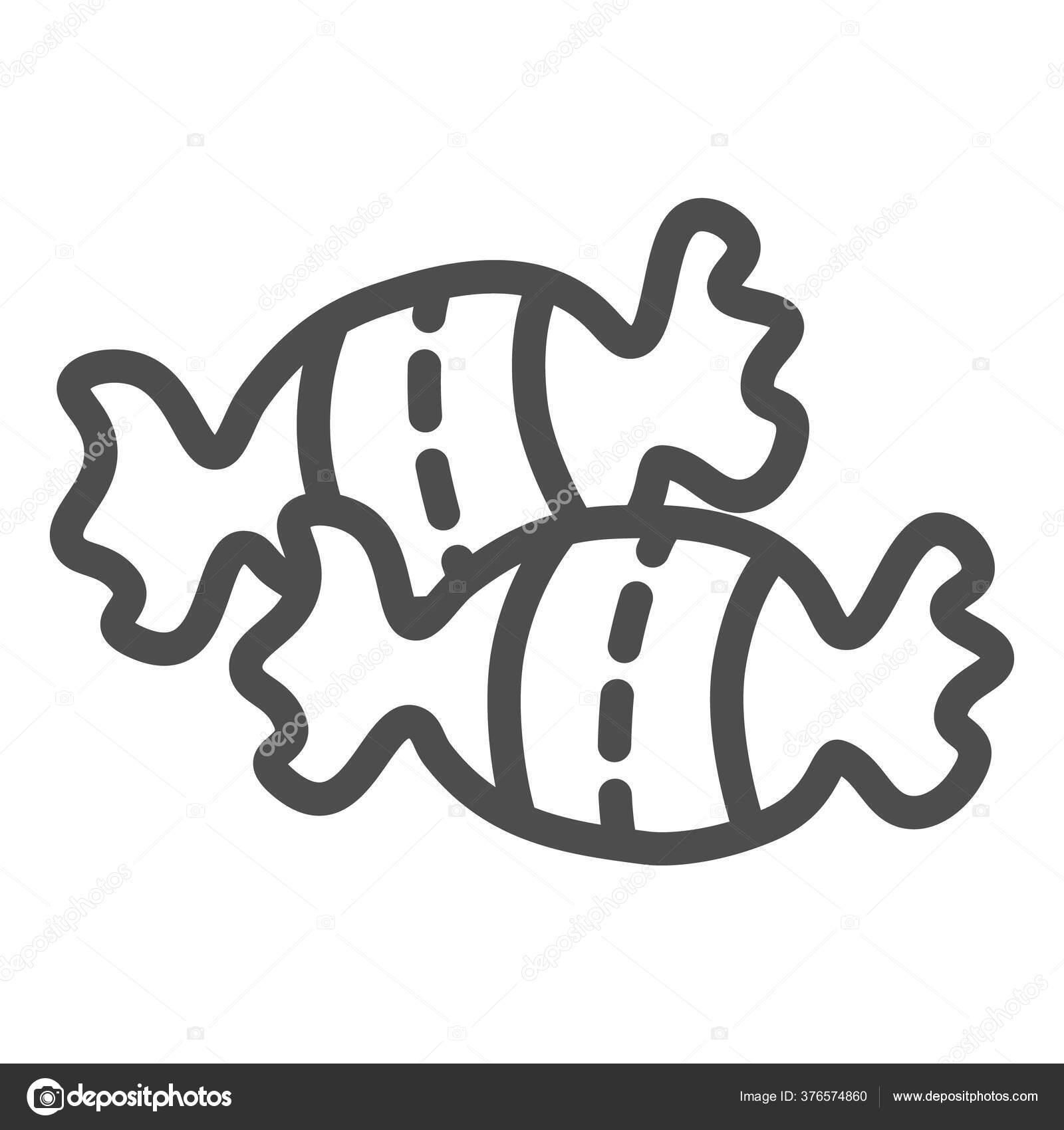 Candy line icon, confectionary concept, caramel sweets sign on white ...