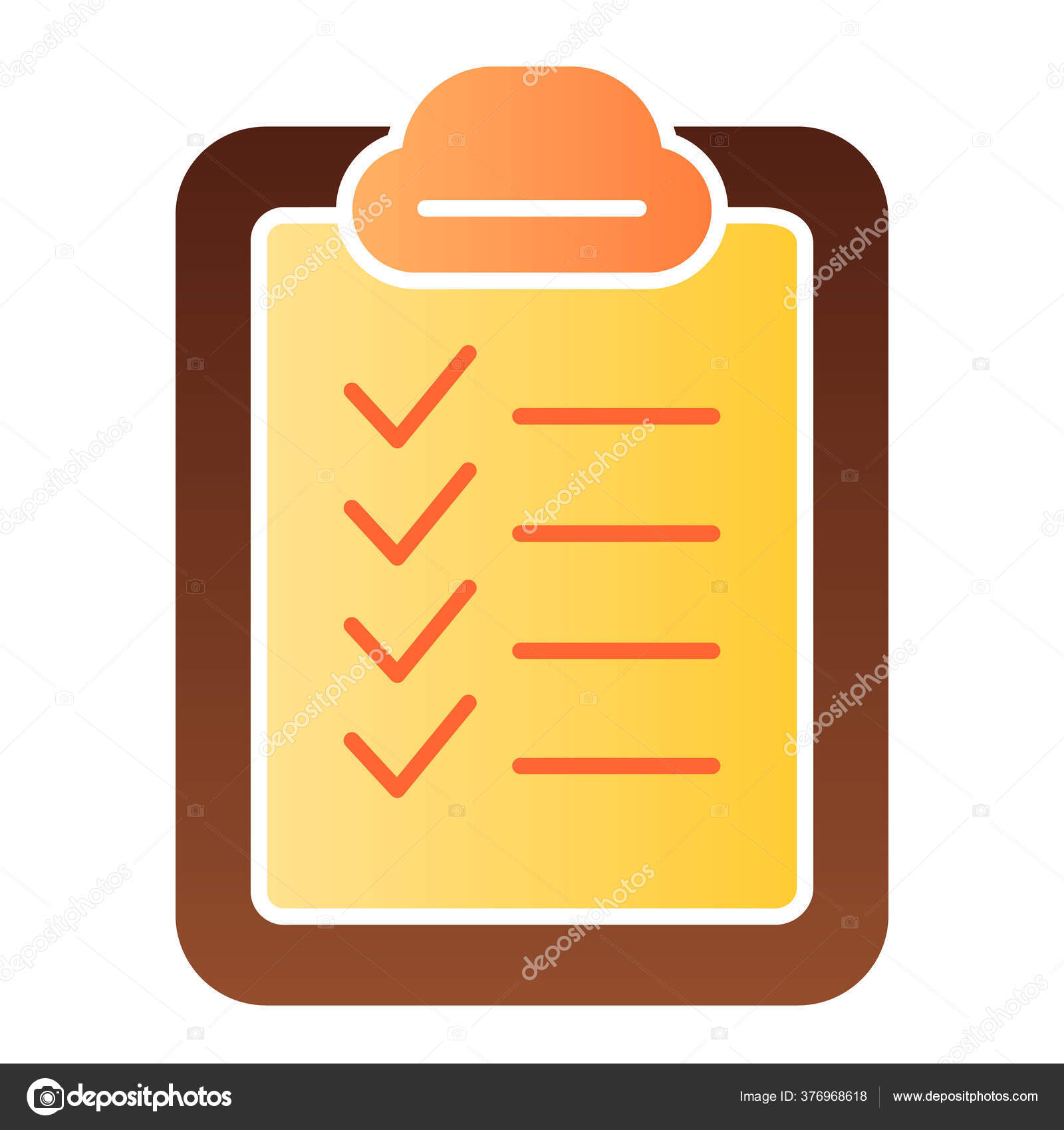 Checklist flat icon. Checkboard color icons in trendy flat style. List ...