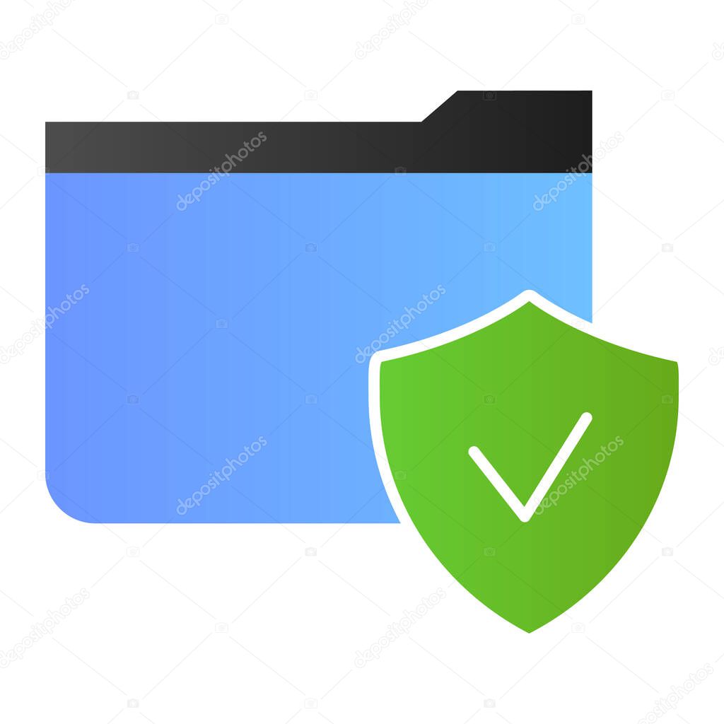 Carpeta con marca de verificación icono plano. Iconos de color de ...