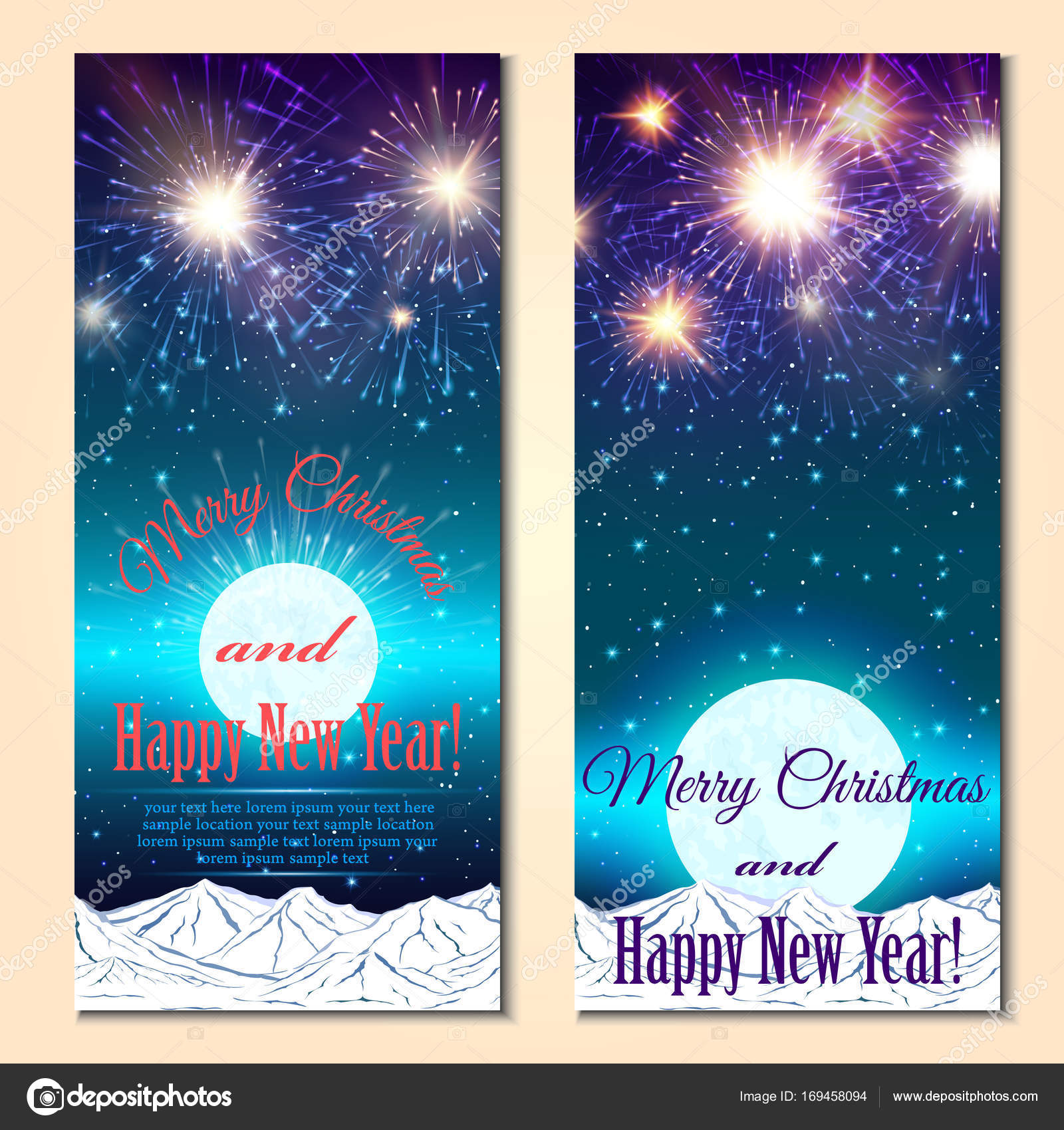Festive fireworks and sample text layout . Stock Vector Image by ...