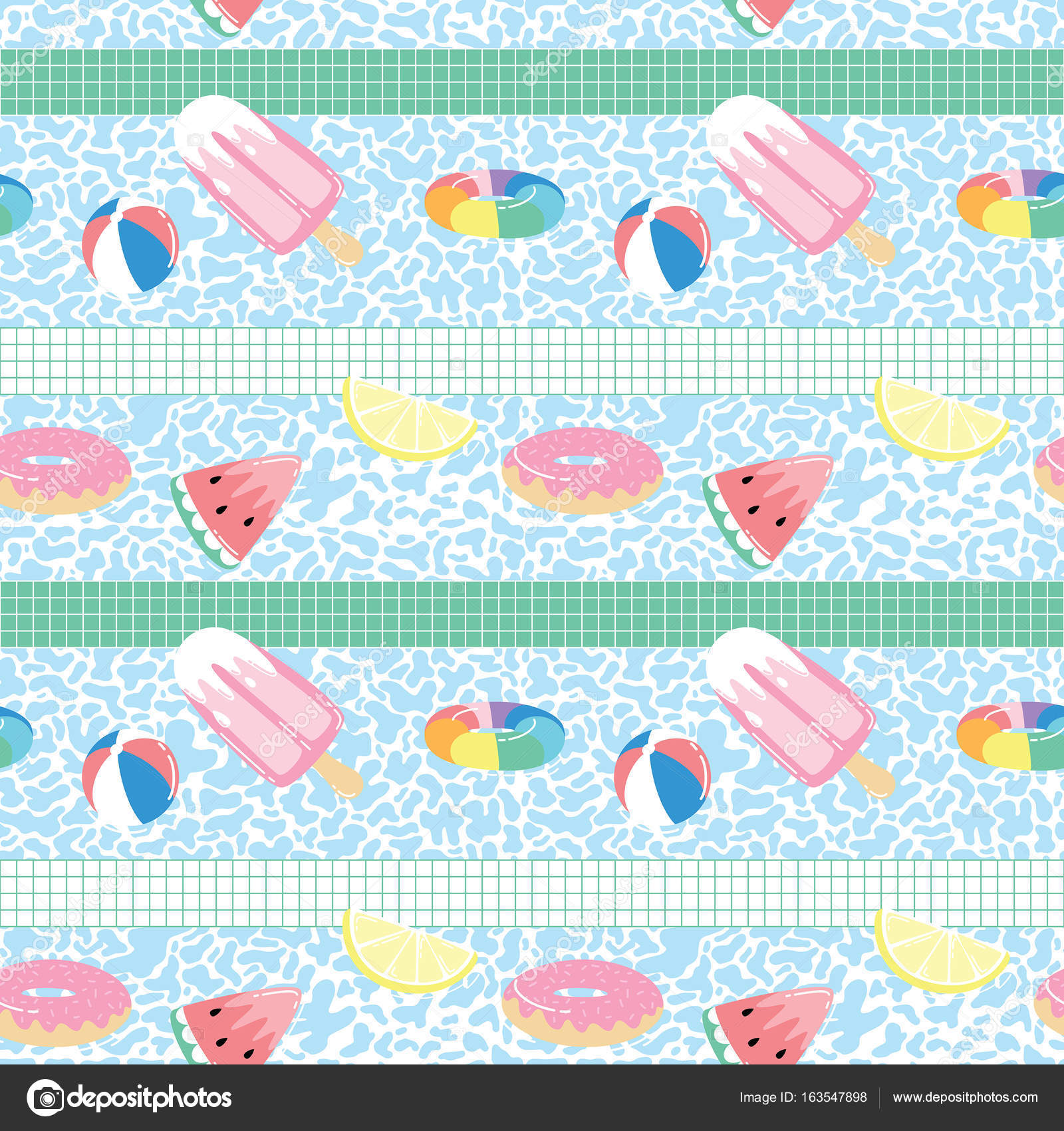 Pattern with summer pool floating icons Stock Vector Image by ©radiocat ...