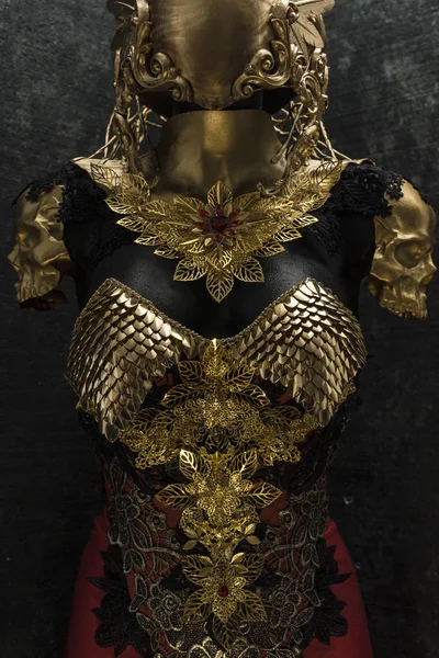 Medieval Fantastic Gold Armor Handmade Metal Pieces Has Gold Dragon ⬇ ...